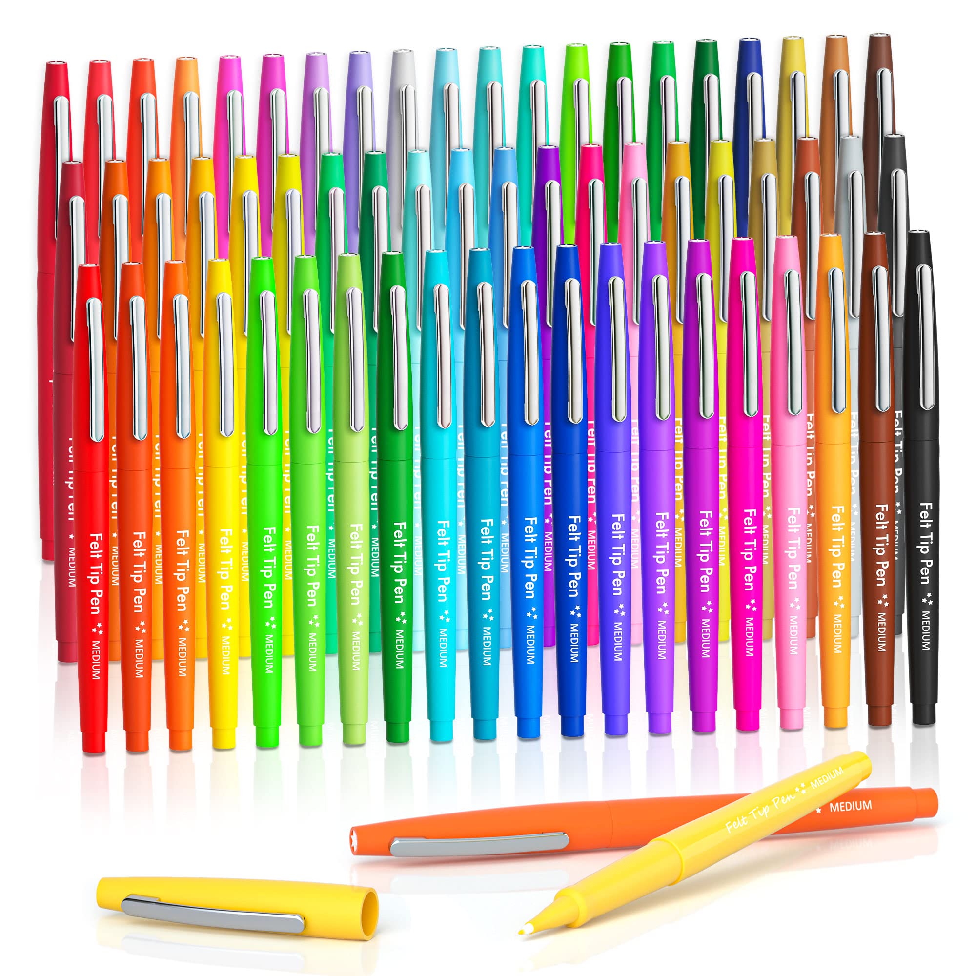 Mua Lelix 60 Colors Felt Tip Pens, Medium Point Felt Pens, Assorted ...