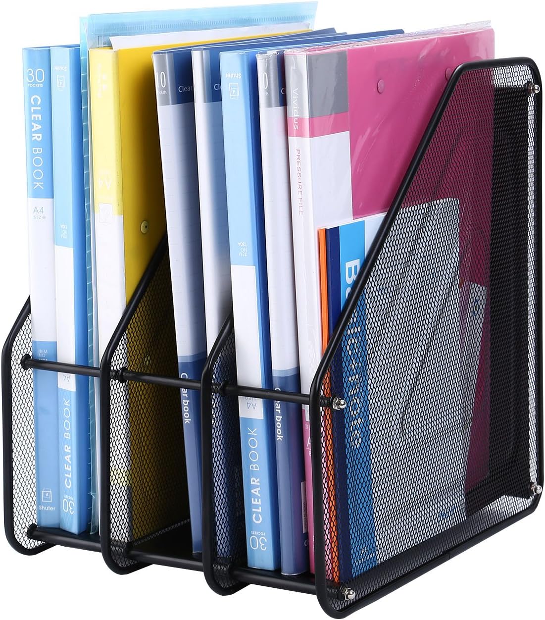 Amazon.com : CRUODA Desktop Documents Organizer， 3 Compartment File ...