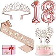 Amazon.com: 18th Birthday Decorations for Girls, Including 18th Birthday Sash and Tiara, 18 ...