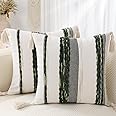 Amazon.com: Simmore Boho Decorative Throw Pillow Covers 18x18 Set of 2, Tufted Farmhouse Pillow ...