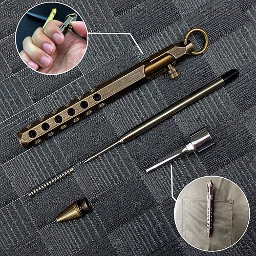 Bolt Action Pen HX-CQHY Solid Brass Pen Six Edge Metal Pen Zebra Pen