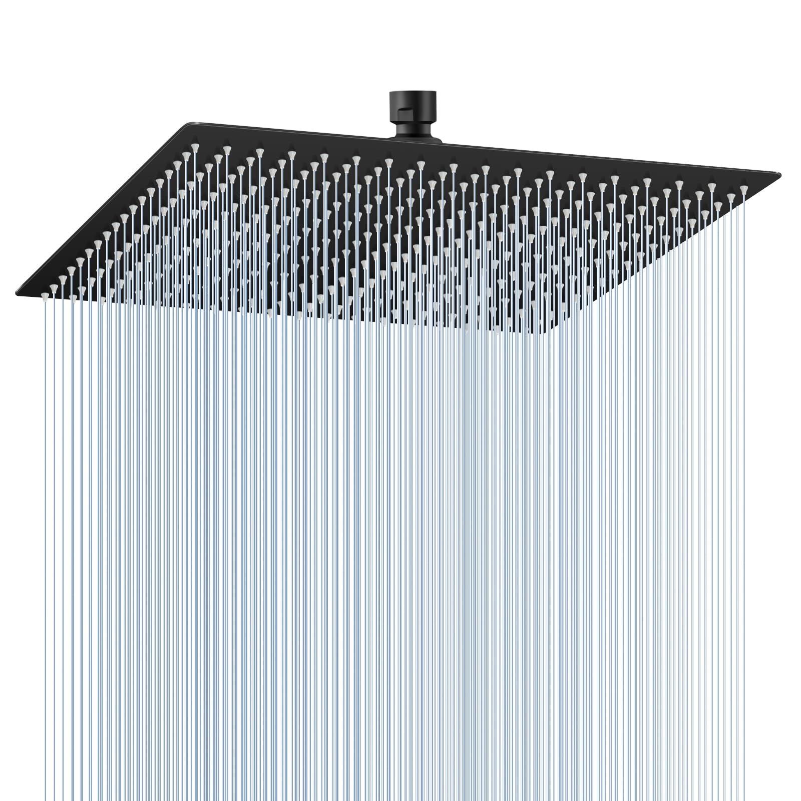 KINLIV 16 inch Matte Black Large Rain Shower Head - All Metal 304 ...