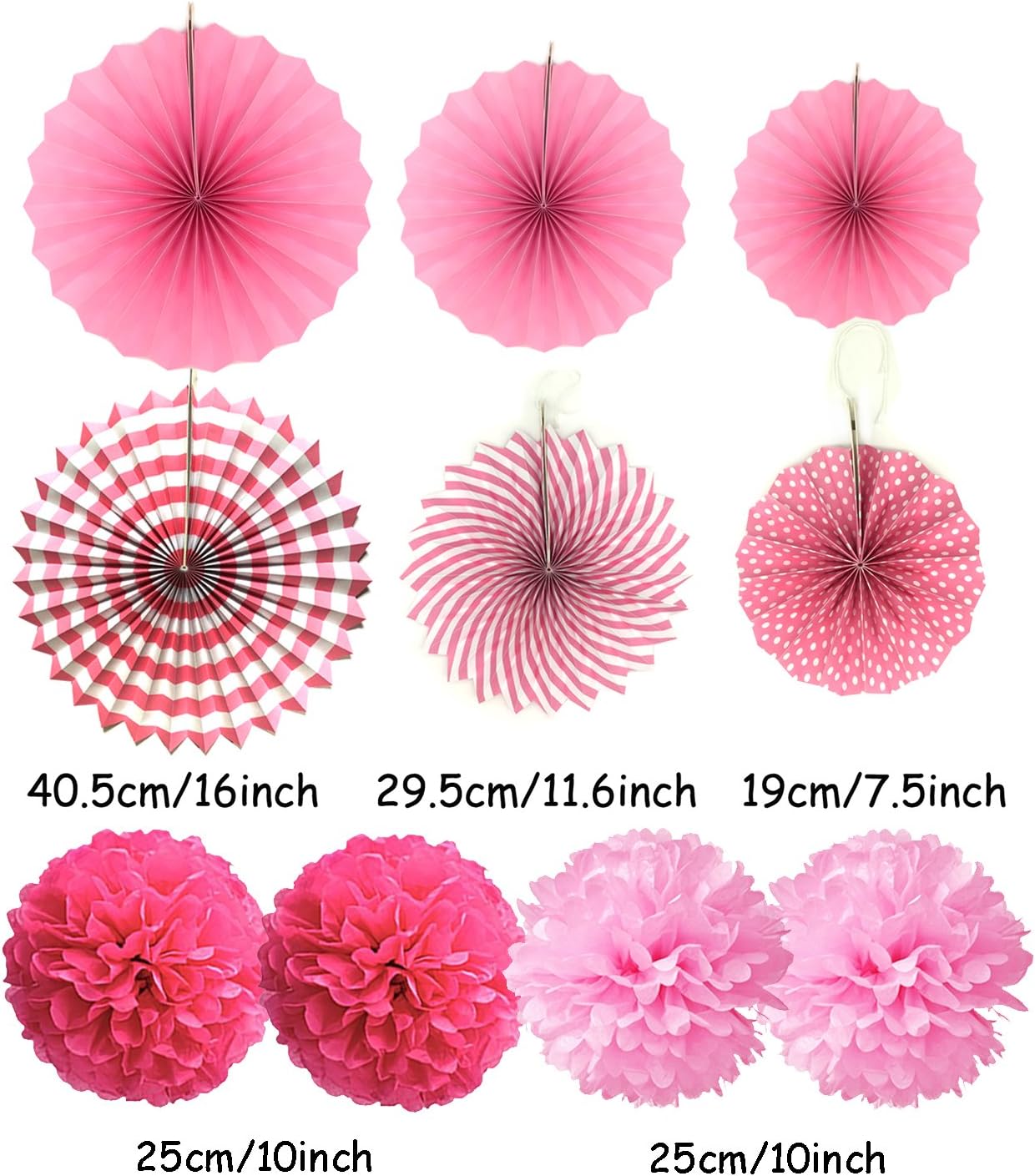 ZERODECO Birthday Decoration, Happy Birthday Banner, Tissue Paper Pom Poms, Hanging Paper Fan ...