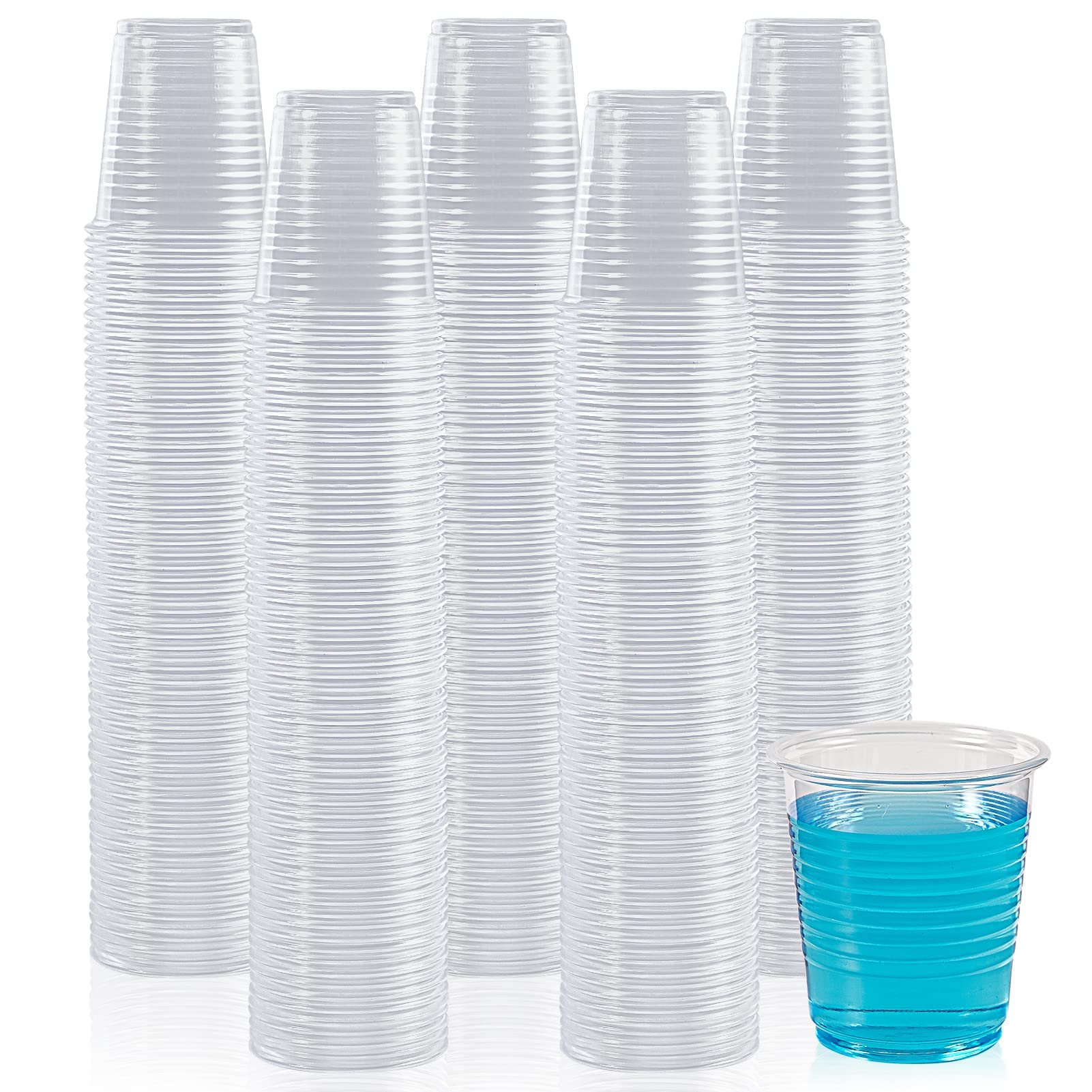 Lilymicky 500 Pack 3 oz Clear Plastic Cups, Small Disposable Bathroom ...