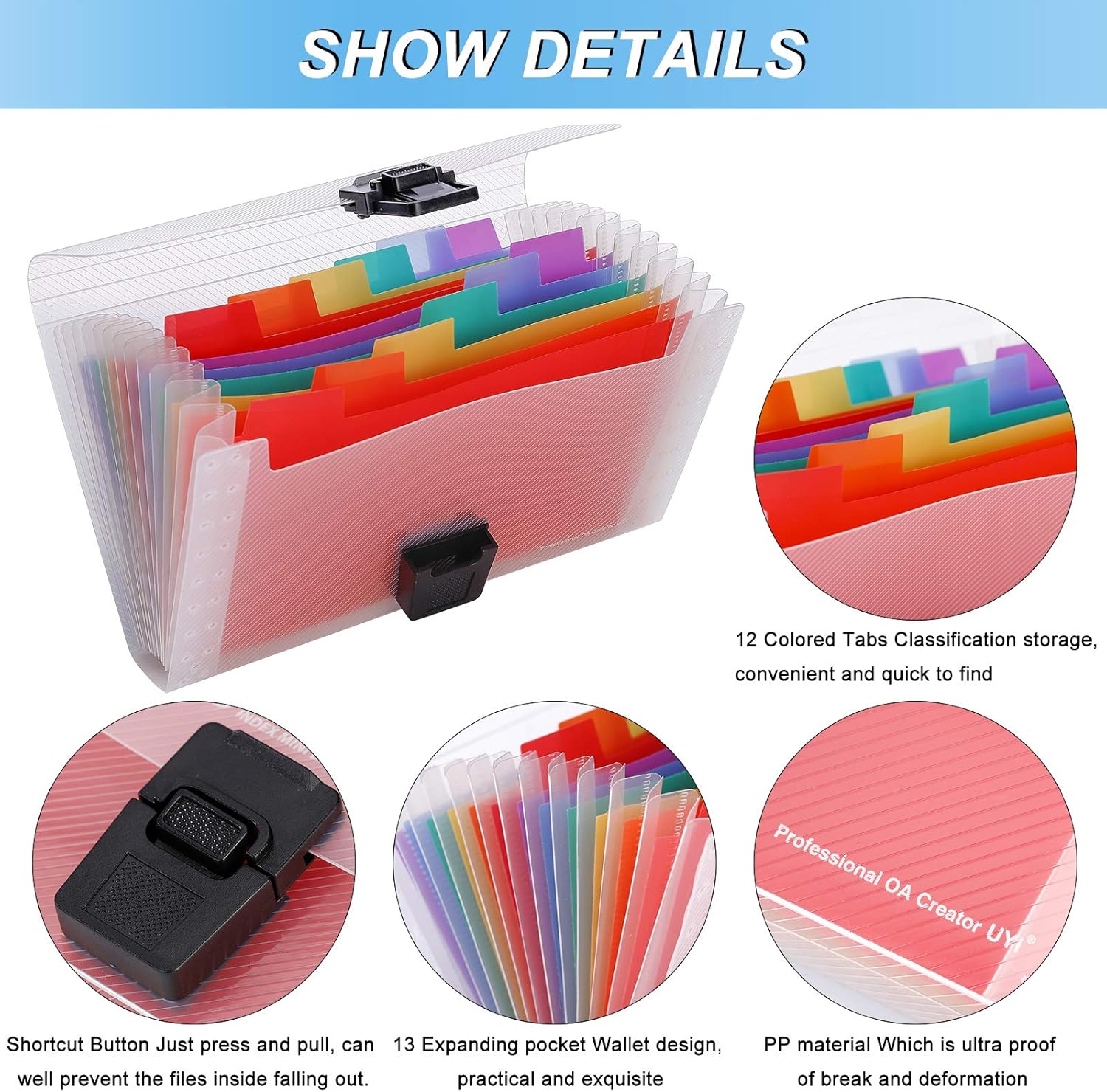 Mini Expanding File Folder A6 Accordion Receipt Organizer with 13 ...