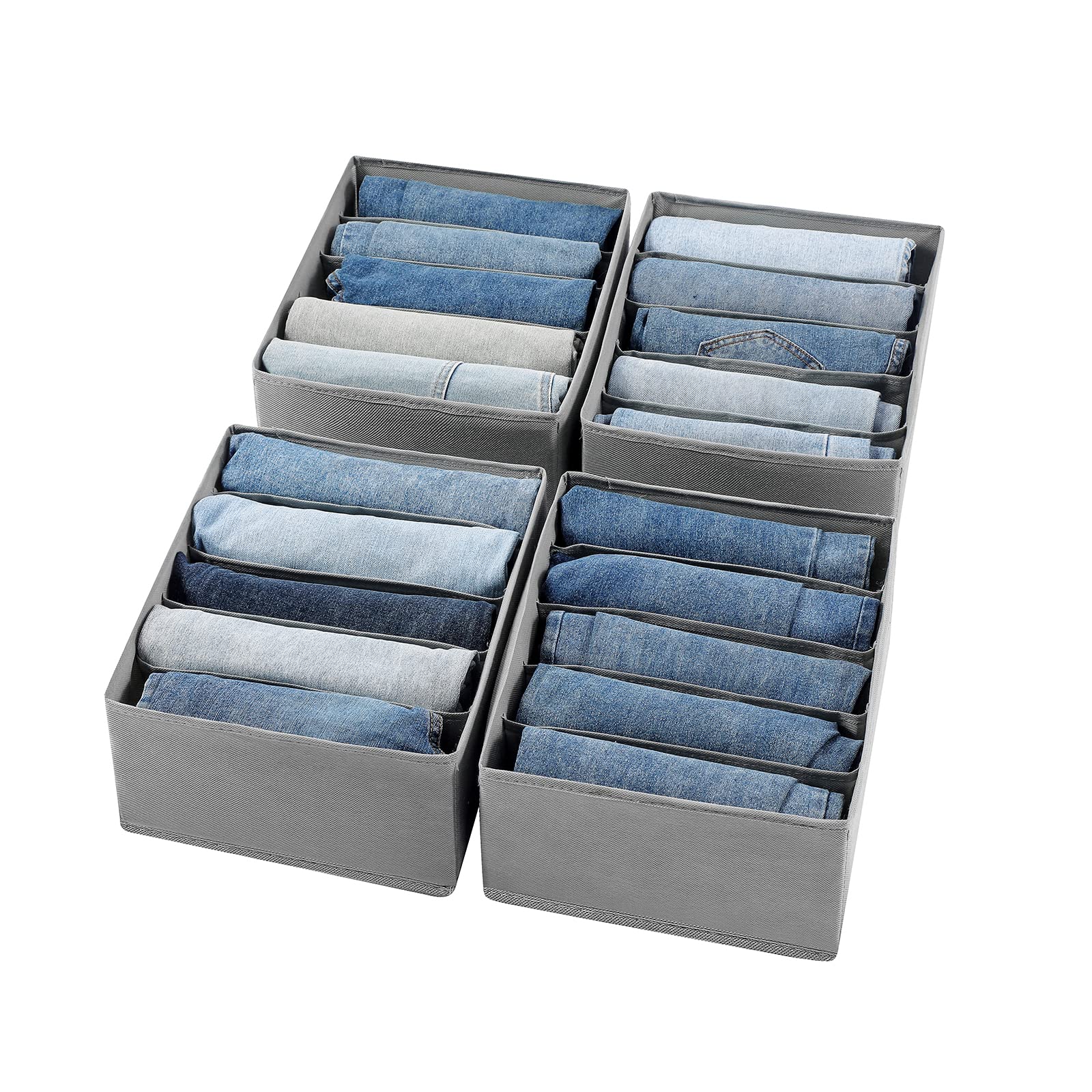 Coorganisers Jeans Drawer Organizers for Clothing, 5 Compartment ...
