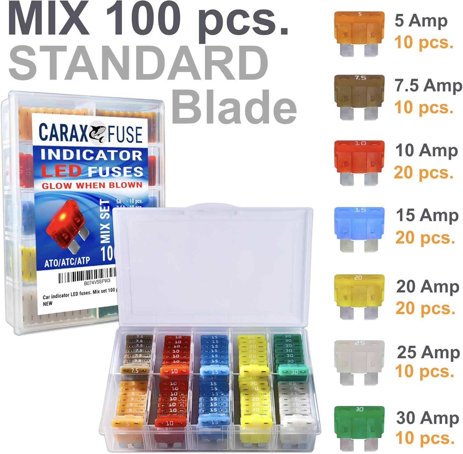 Blade Fuses Fuses Assortment Replacement Kit Smart GLOW Fuse ...