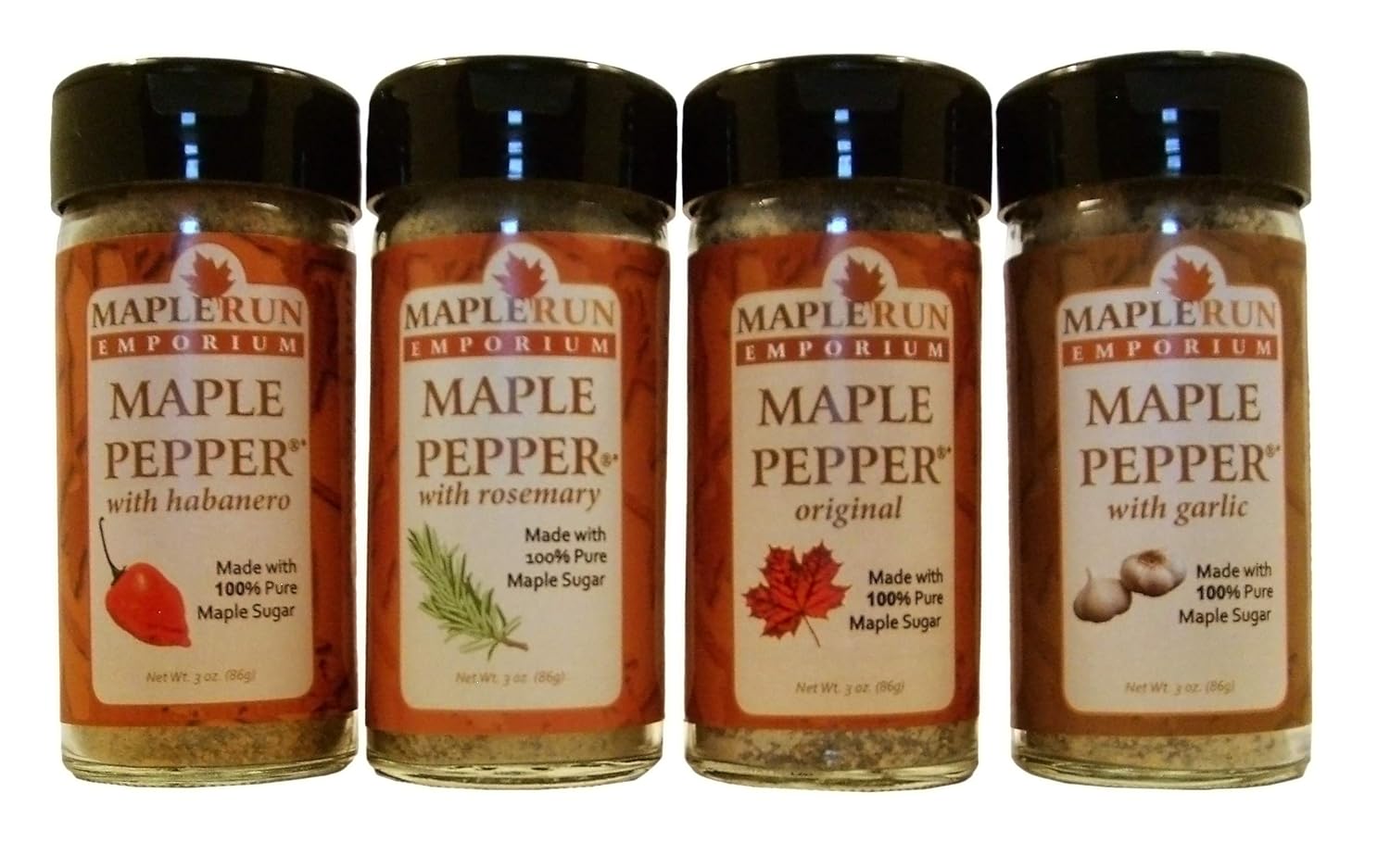 Amazon.com : Maple Run Emporium Maple Pepper Variety 4 Pack Bundle-3oz ...