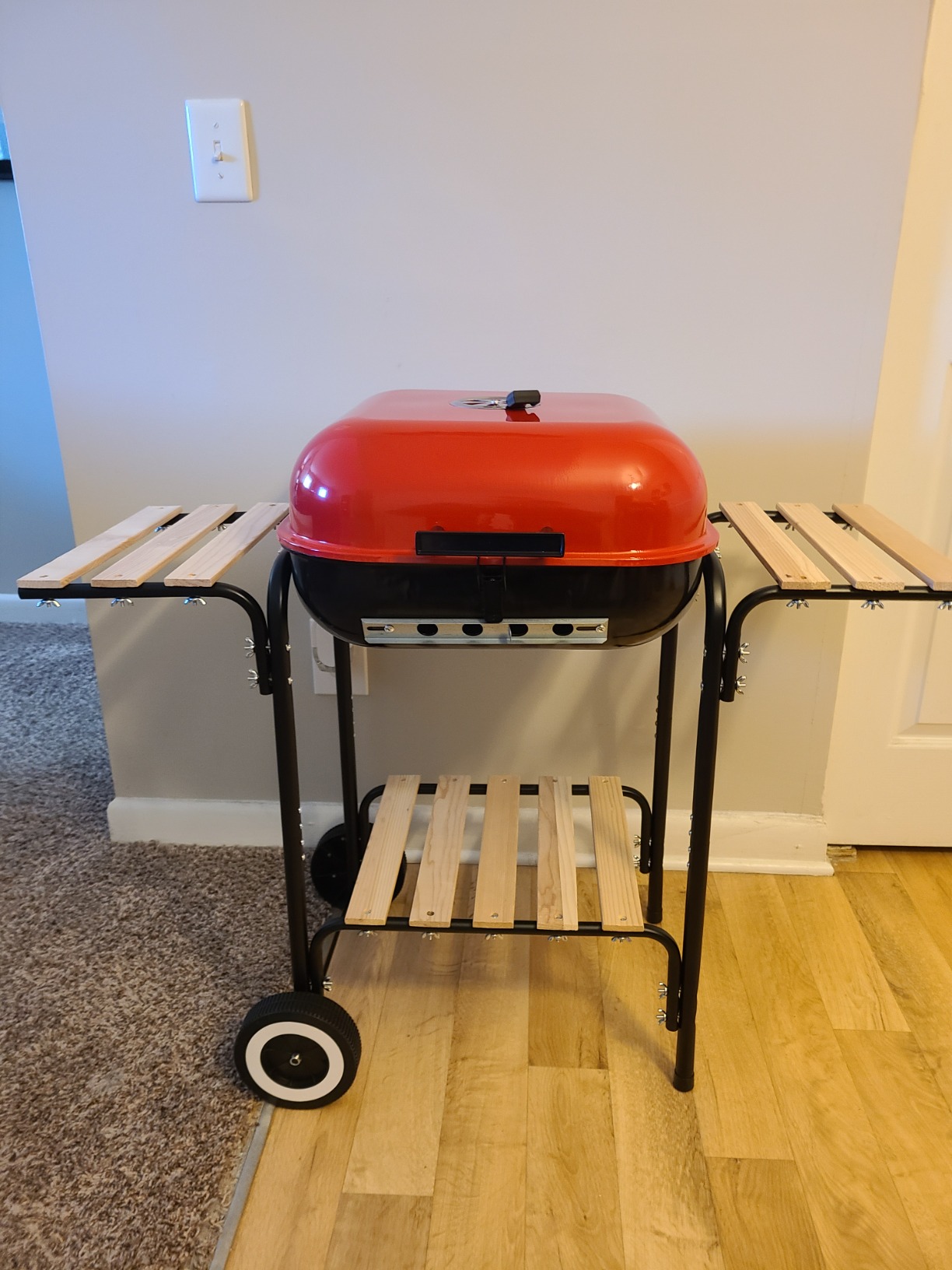 $15/mo - Finance Outsunny 19” Steel Porcelain Portable Outdoor Charcoal ...