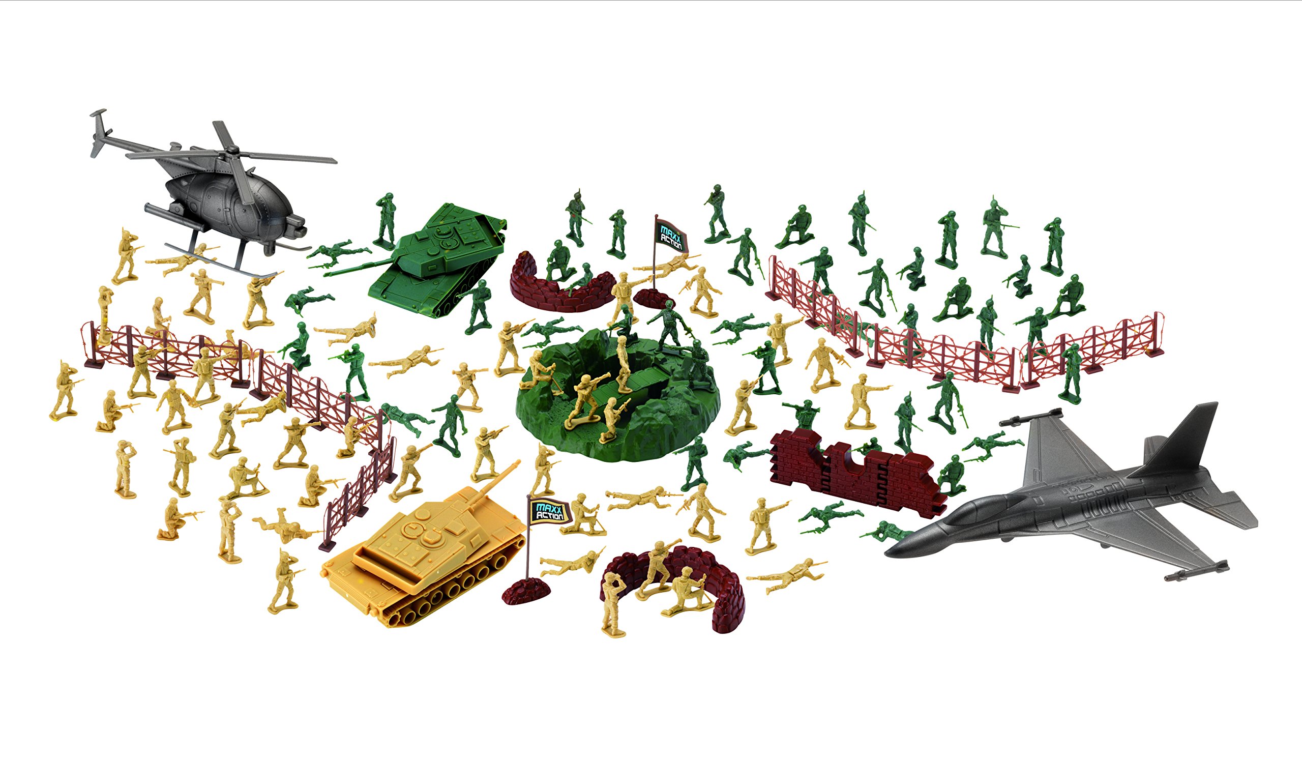 Elite Force Battle Group Army Men Play Bucket - 120 Piece Military ...