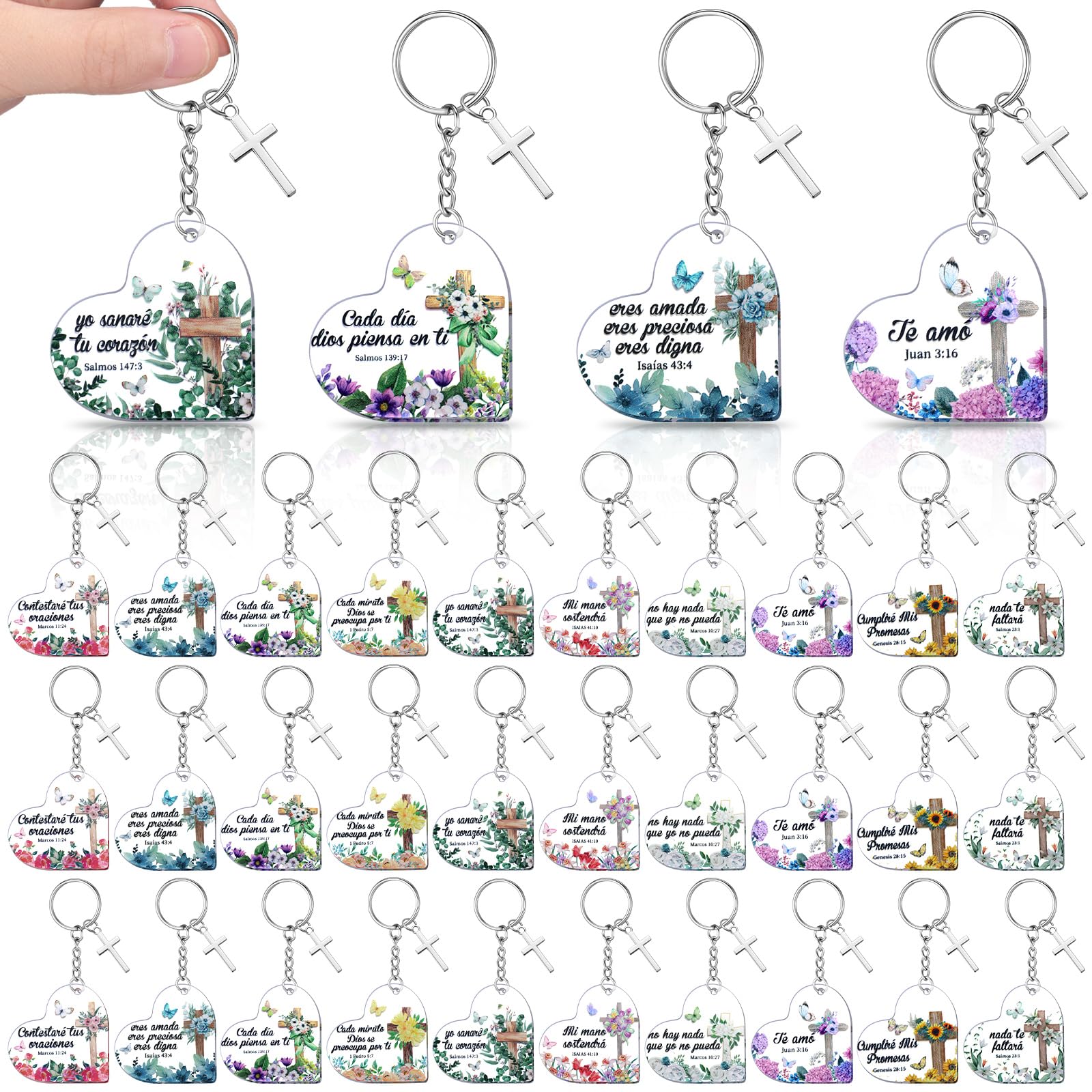 Sureio Christian Keychain Gift Bulk Religious Bible Verse Scripture ...