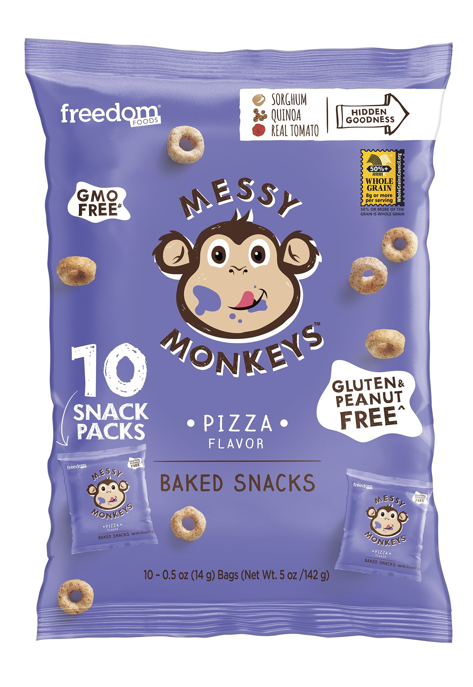 Amazon.com: Messy Monkeys Cheese Flavored Whole Grain Bites - 10 ...