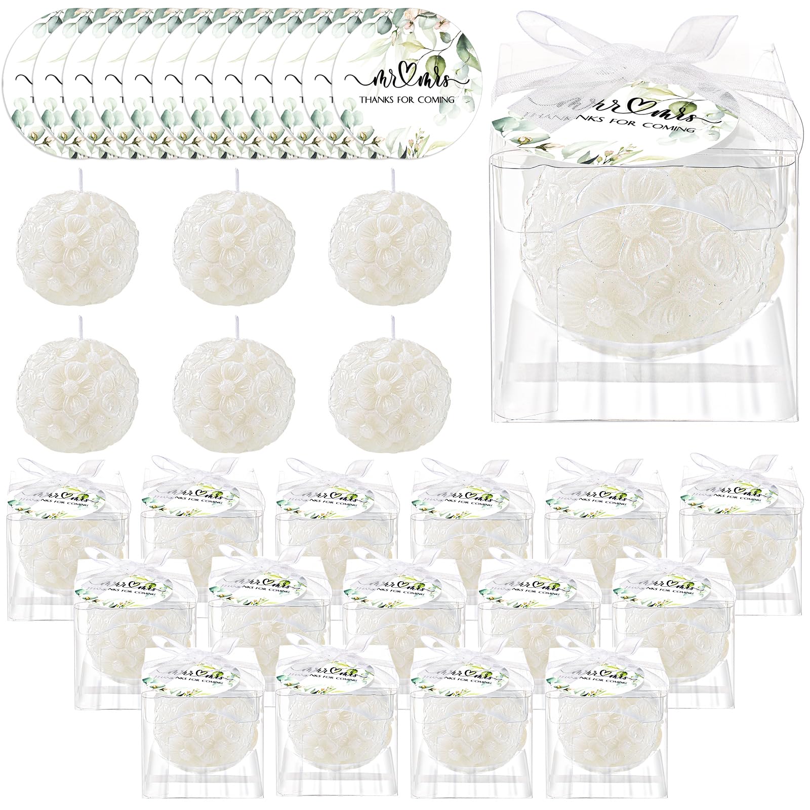 Roowest 50 Pack Wedding Favors Wedding Candles Gift Flower Candles ...