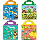 Amazon.com: Reusable Sticker Books for Kids, 2 Sets Travel Removable ...