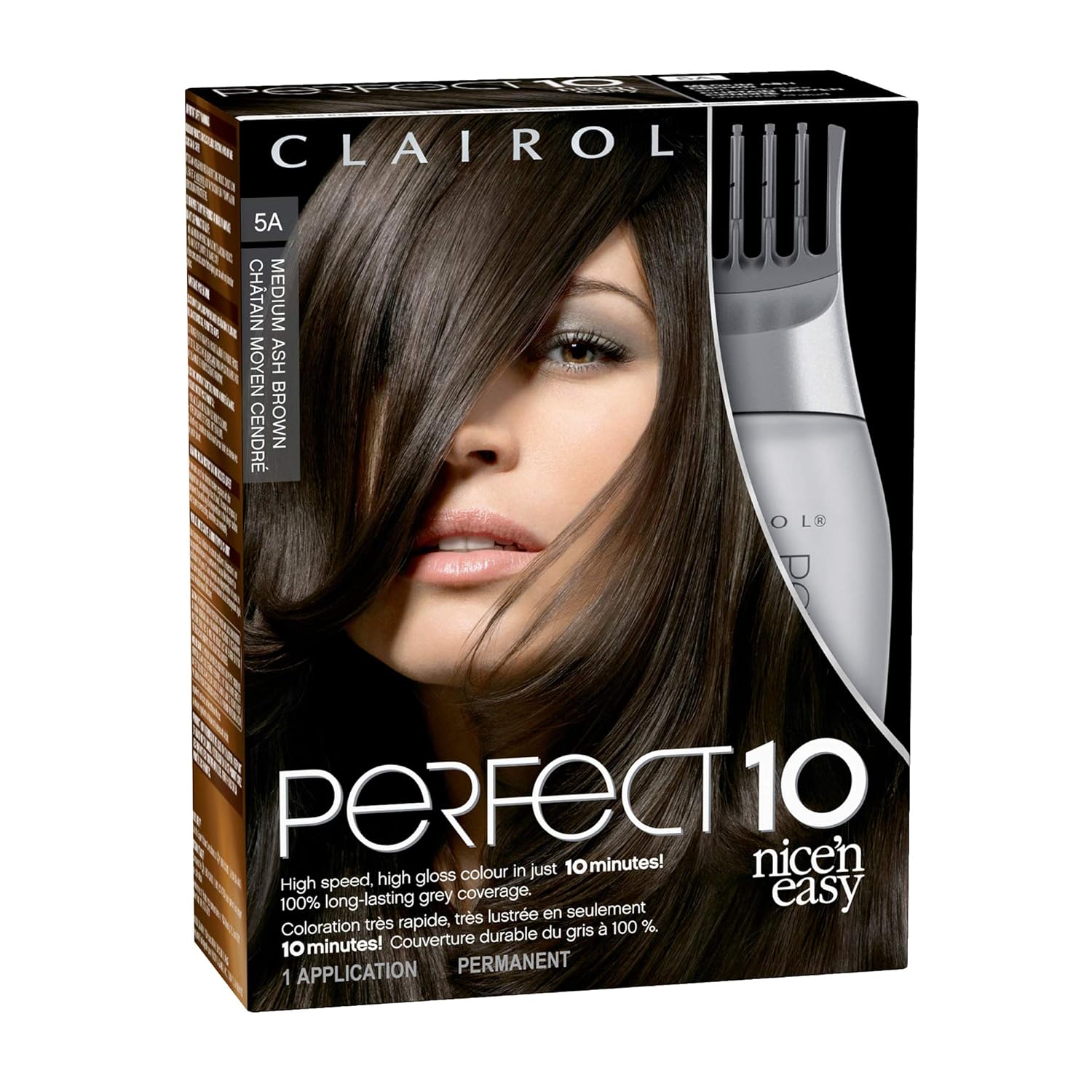 Amazon.com : Clairol Nice'n Easy Perfect 10 Permanent Hair Color, 5A ...