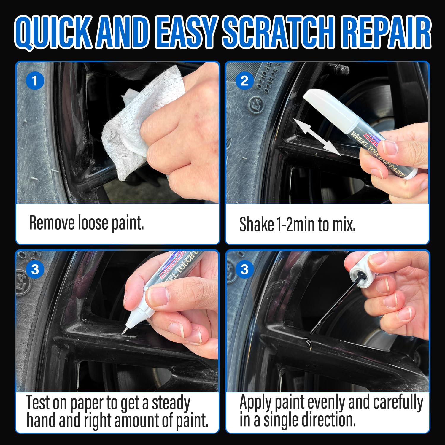 Mua Gloss Black Rim Touch Up Paint, Car Wheel Scratch Repair Touch Up ...