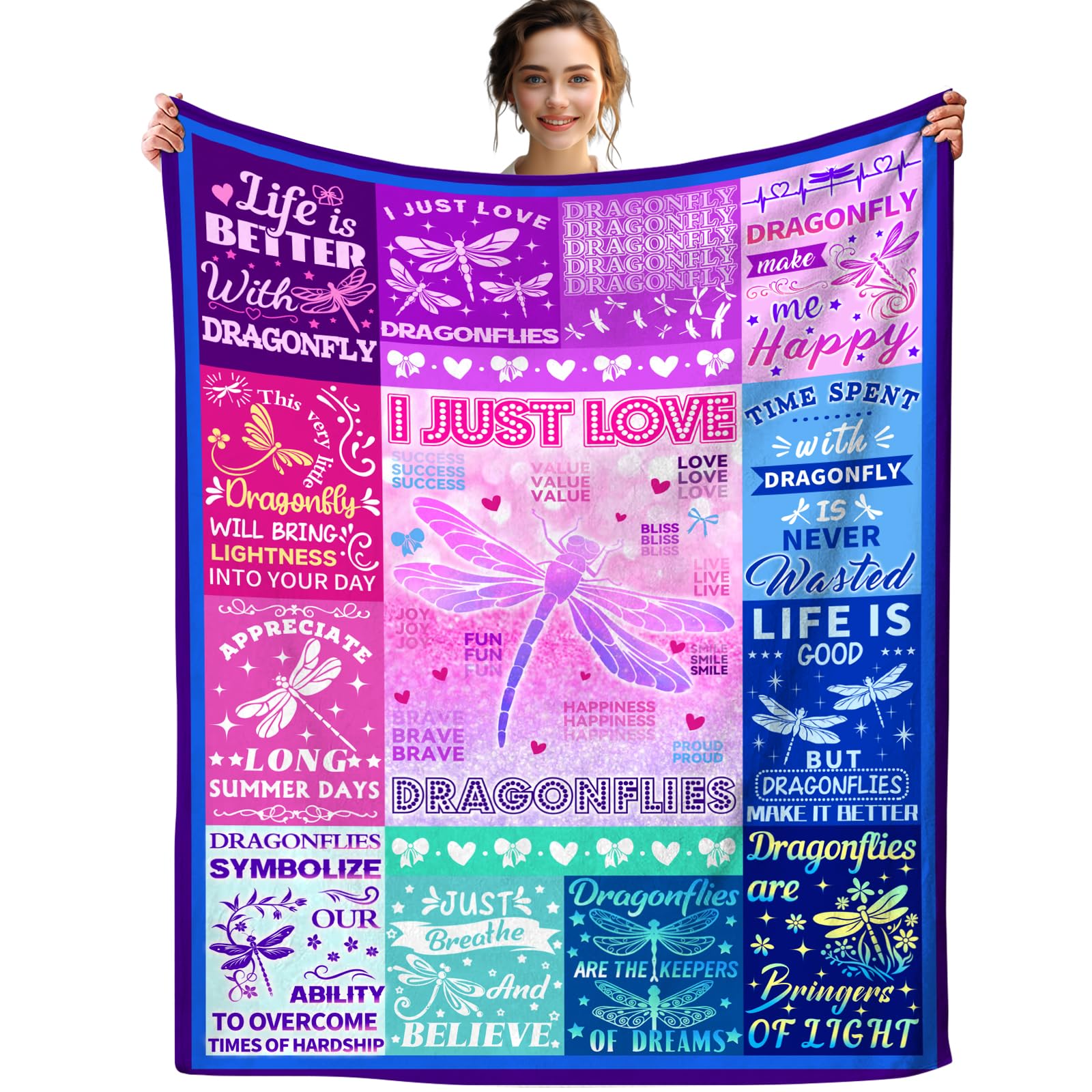 Dragonfly Gifts: Soft Flannel Dragonfly Blanket Throw for Women, Girls ...