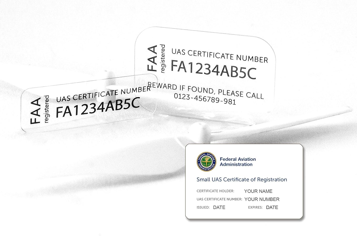 Amazon.com: Drone Label for FAA UAS Registration Number, Ultra-Thin ...