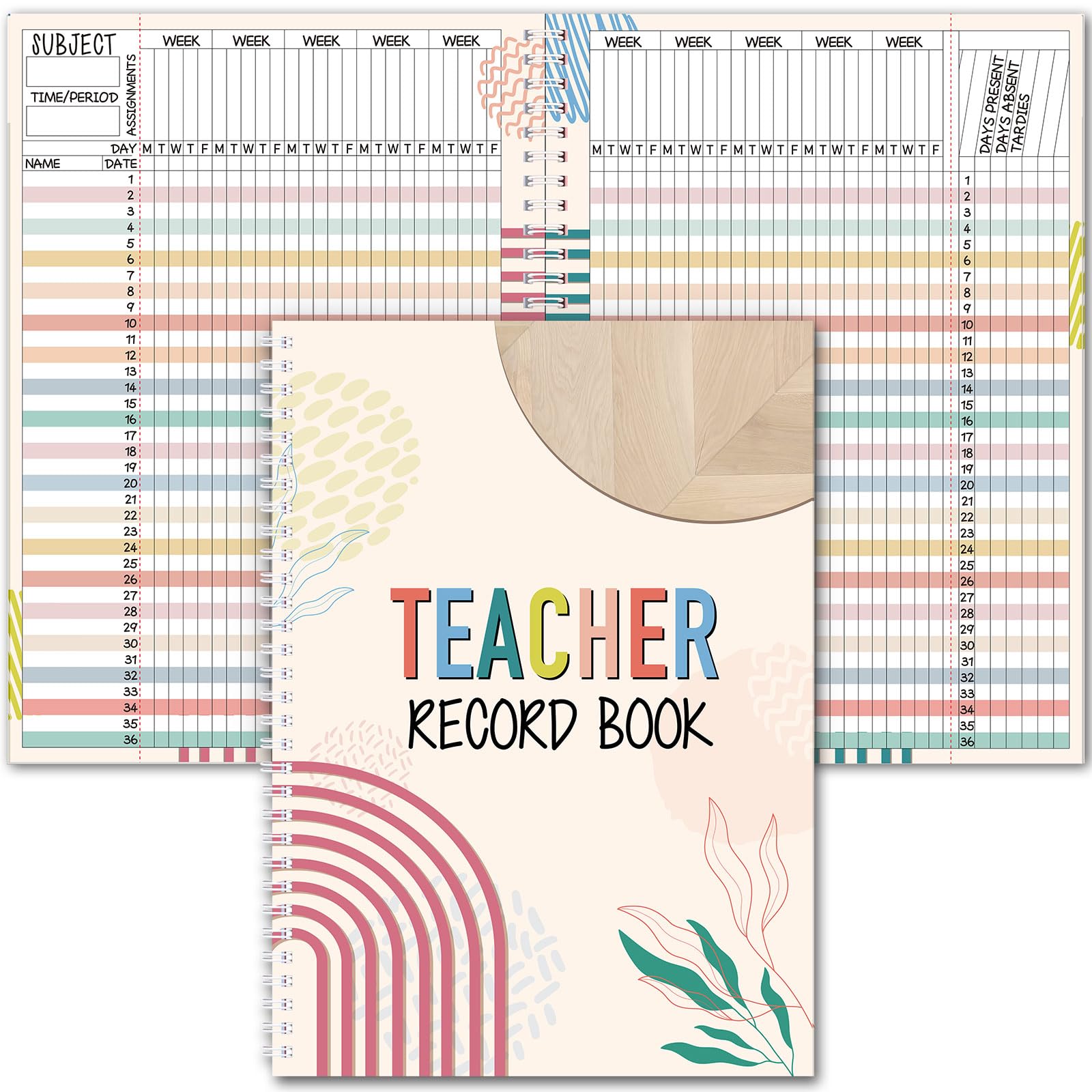 Fuyoooo Teacher Record Book Teacher Grade Books 2025-2026 Spiral Bound ...