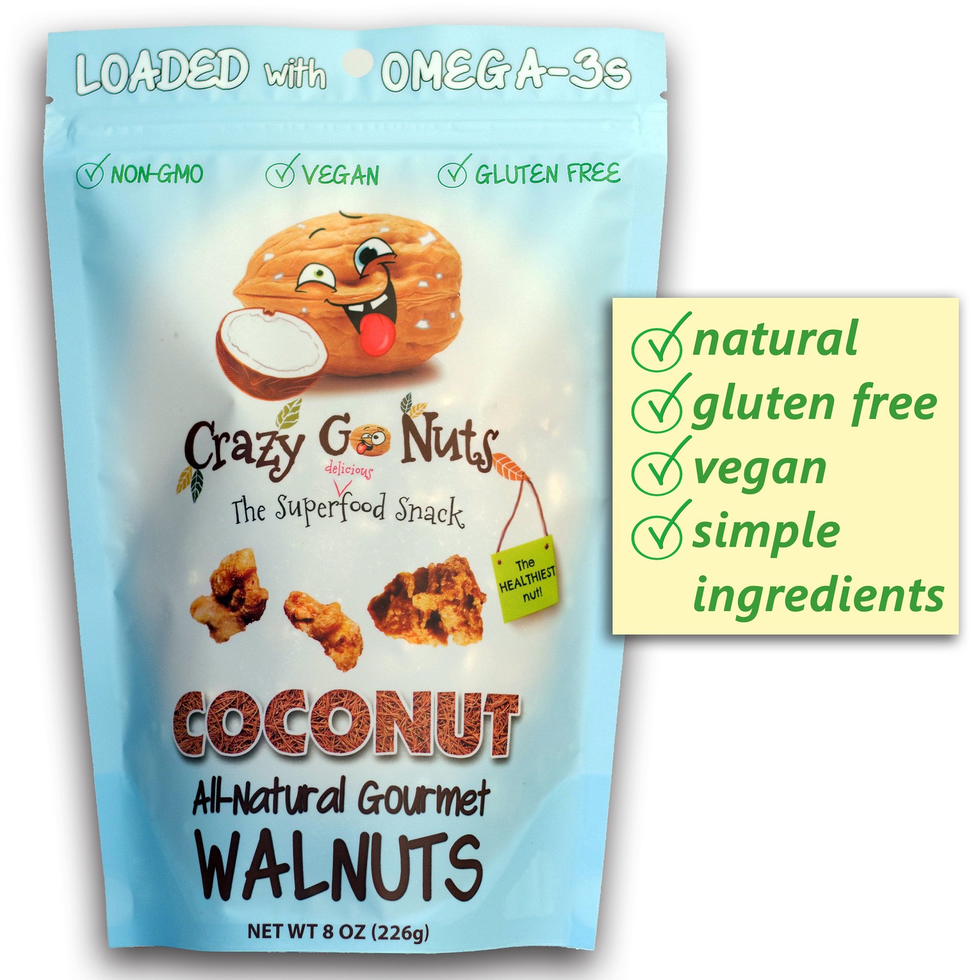Crazy Go Nuts Flavored Walnuts & Healthy Snacks: Gluten Free, Vegan ...