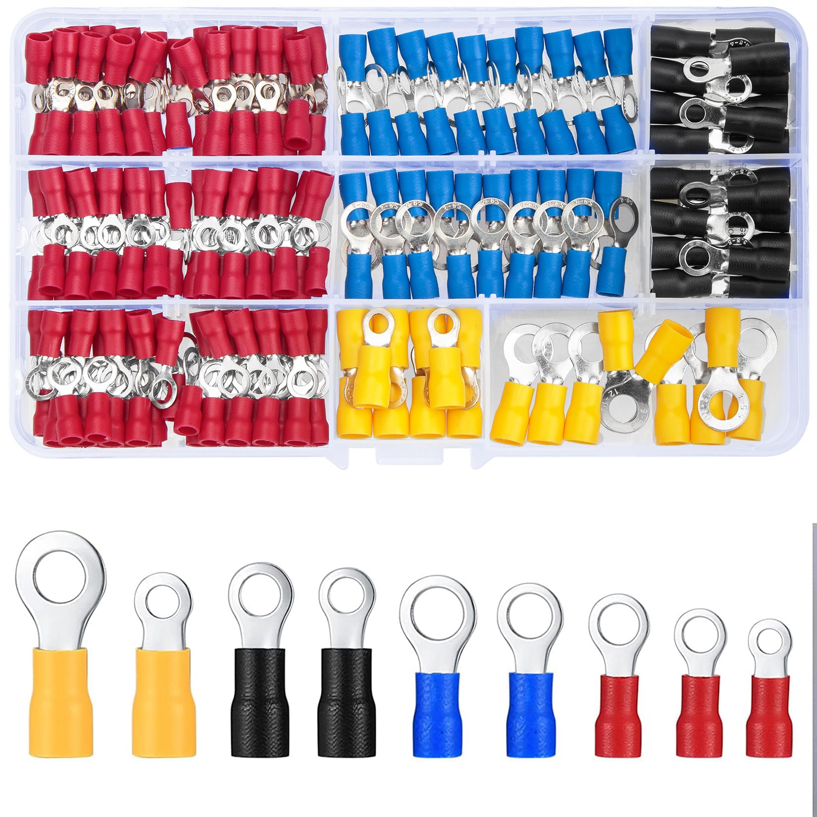 Mua 200 Pcs Mixed Quick Disconnect Electrical Ring Terminals, Insulated ...