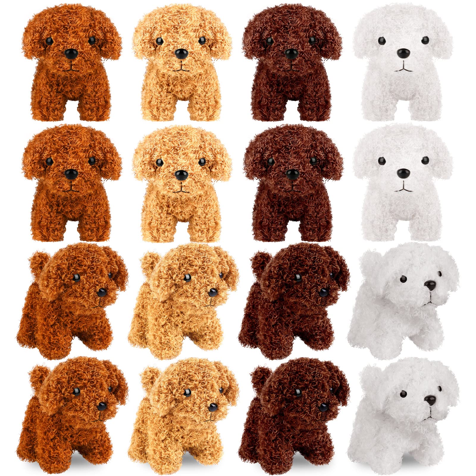 Elcoho 16 Pieces 4 Inches Mini Plush Dogs Stuffed Puppy Dog with ...