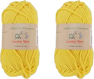 Amazon.com : Bulky Weight Lacery Yarn 100g - 2 Skeins - 100% Cotton ...