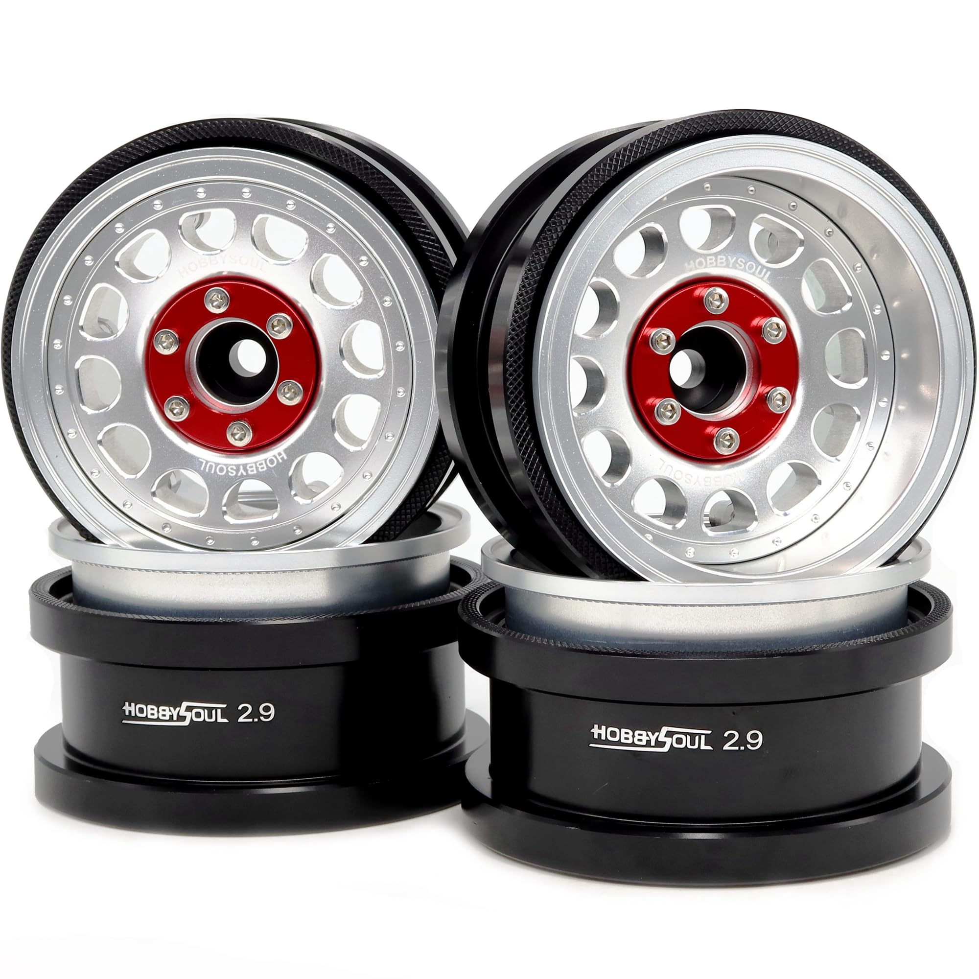 HOBBYSOUL 2.9 Beadlock Wheels Multiple Offset Aluminum Rims Silver ...