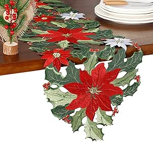 Amazon.com: GRANDDECO Christmas Holiday Table Runner for Farmhouse ...