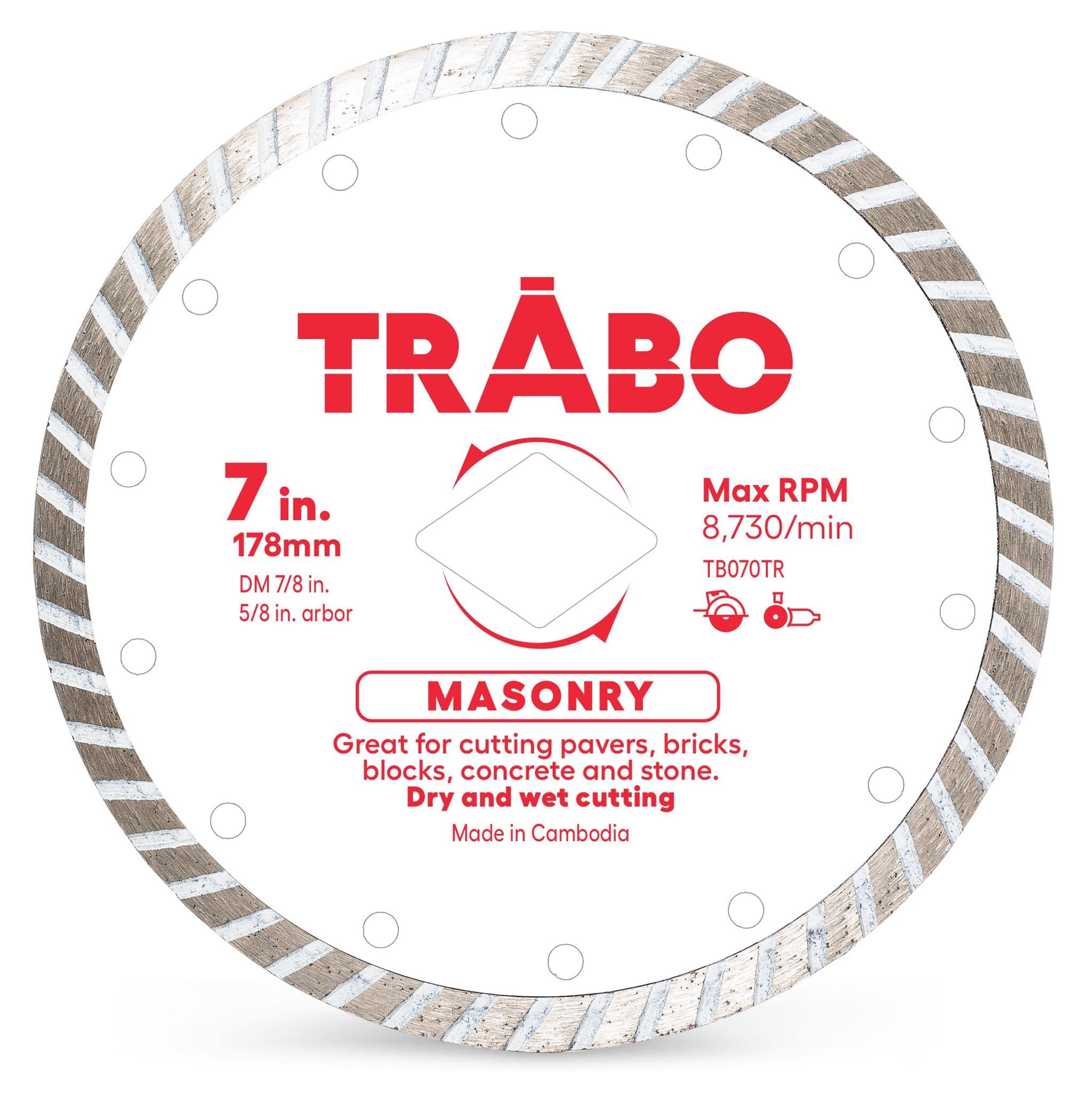 Mua Trabo 7 Inch Masonry Turbo Rim Diamond Metal Bond Blade for Cutting ...
