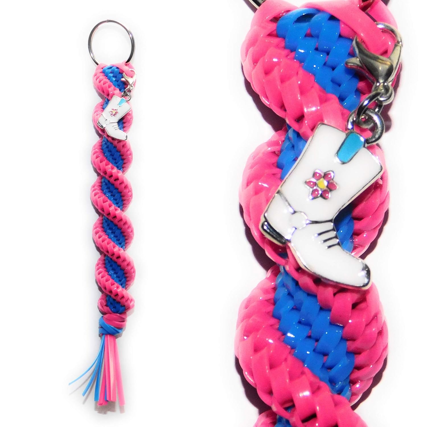 Neon Purple KeyChain Ngozi-Grace Rexlace String Handmade Gimp Scoubidou ...