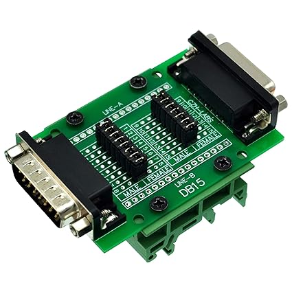 D-Sub Diagnostic Test Breakout Module Board with DIN Rail Mount Bracket ...