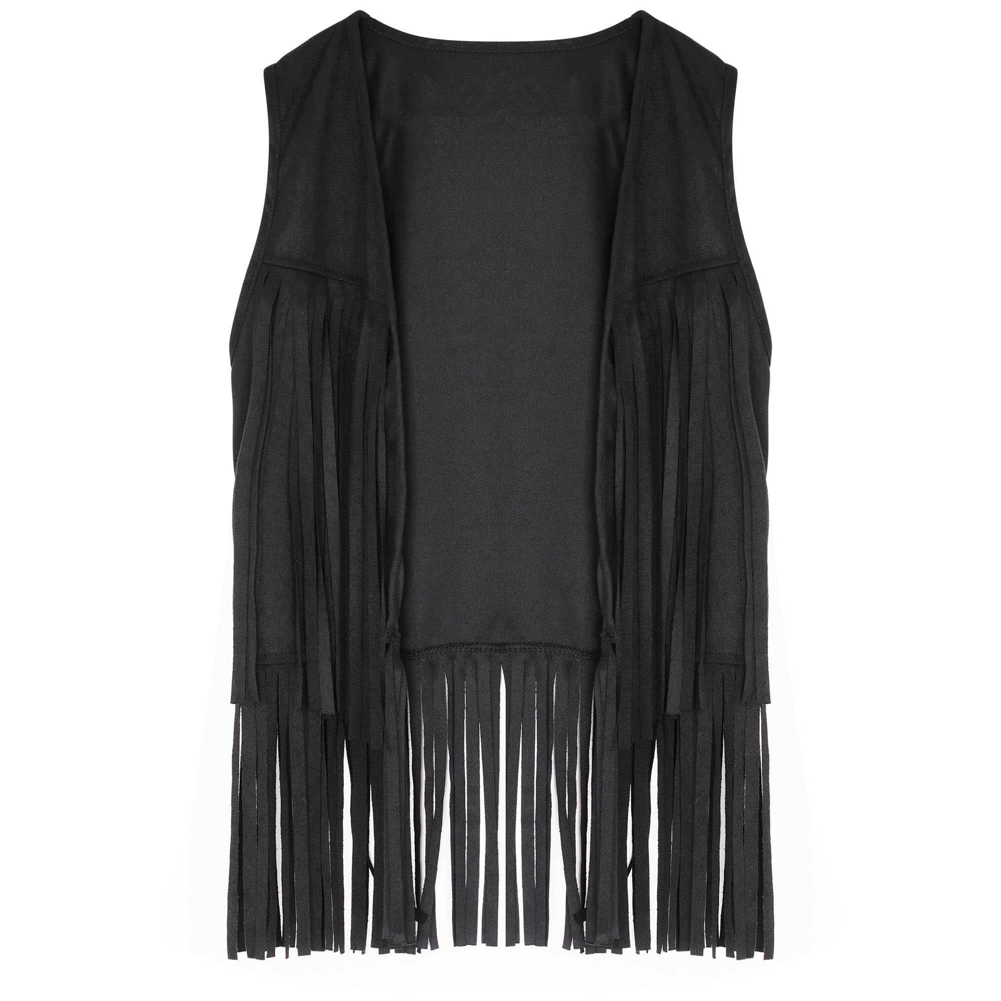 Pistha Womens Tassel Fringe Vest Sleeveless Western Cowgirl Vest 70s ...