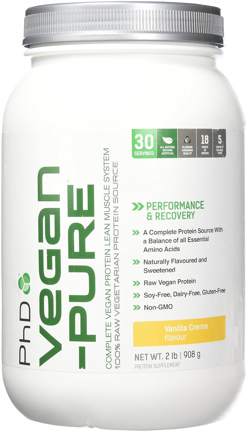 Amazon.com: Phd Nutrition Vegan Pure Protein Powder, Vanilla, 907 Gram ...