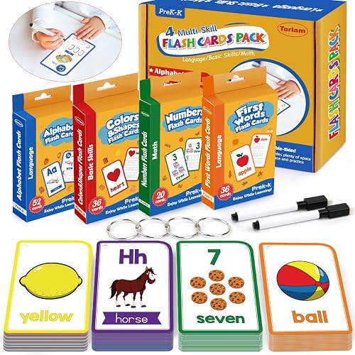 Alphabet Flash Cards for Toddlers-FlashCards Set of 4-Numbers,Alphabets ...