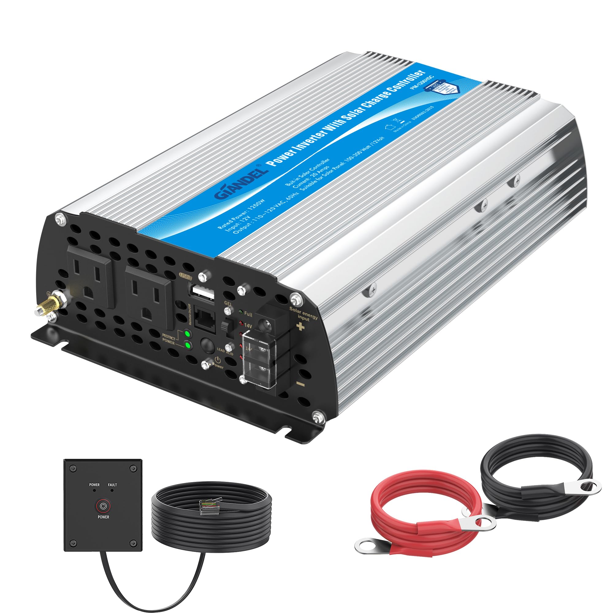 Mua 1200W Power Inverter DC12 Volt to AC 120 Volt with 20A Solar Charge ...
