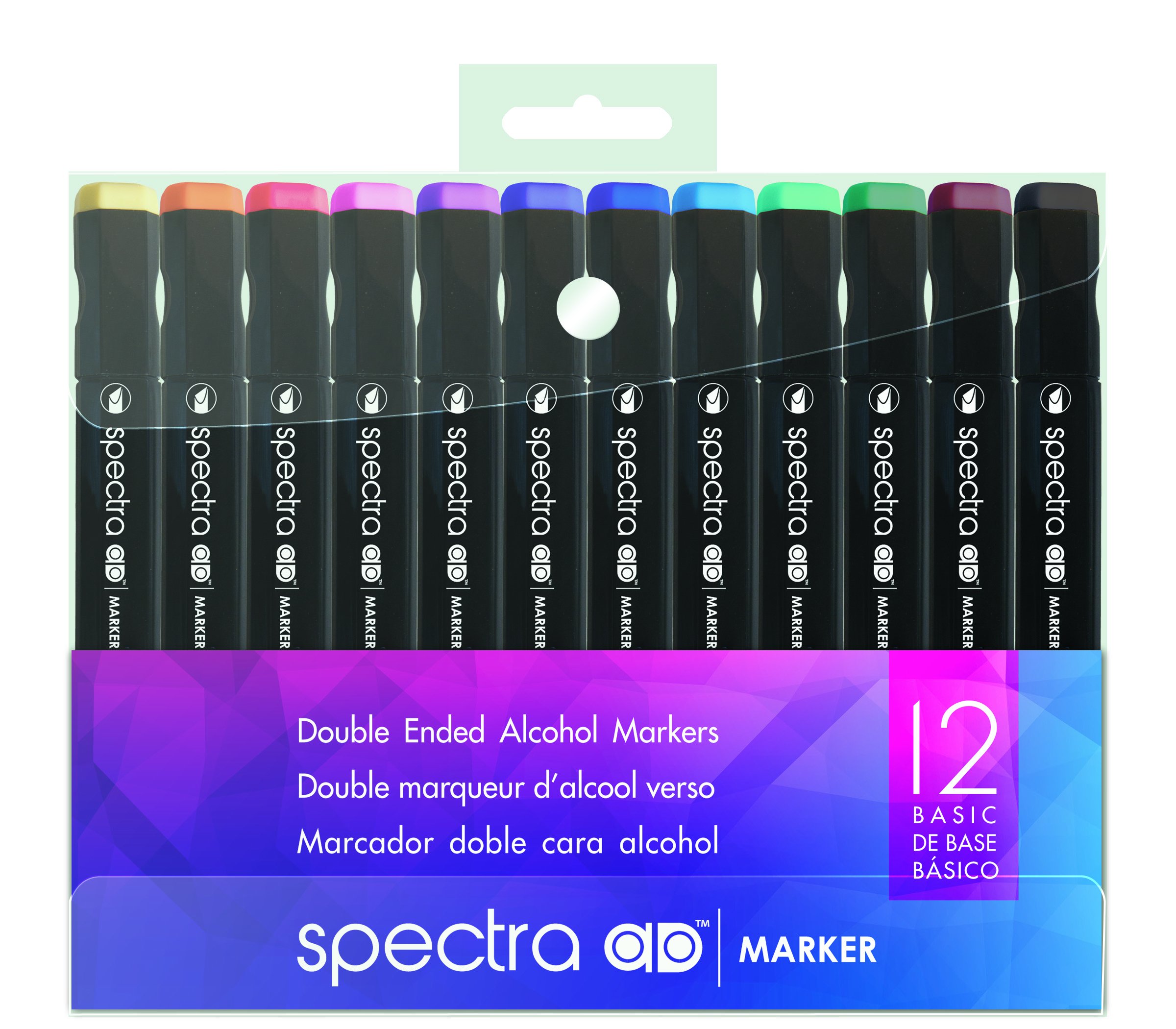 Mua Chartpak Spectra, Tri-Nib and Brush Dual-Tip, 12 Assorted Basic ...