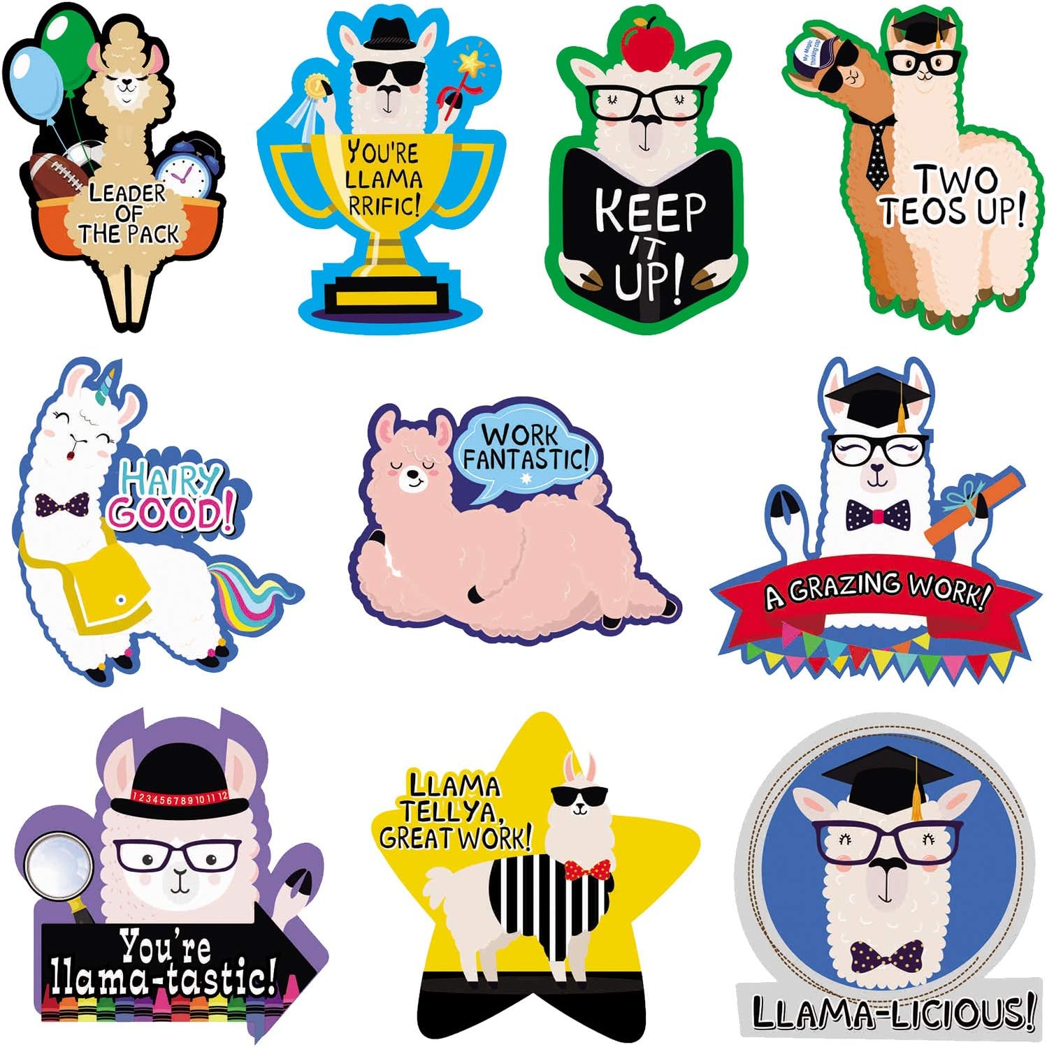 Outus 200 Pieces Teacher Motivational Stickers Llama Stickers ...