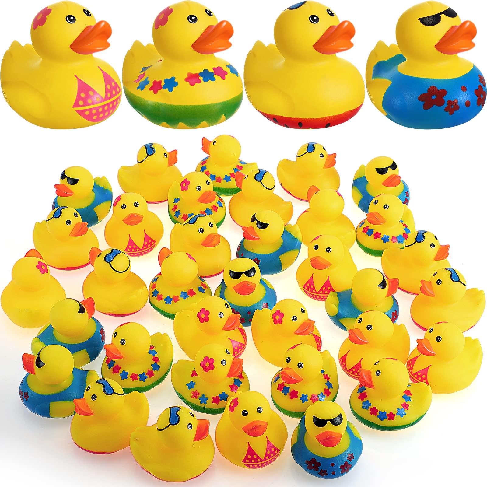 Jerify 2 Inch Summer Beach Rubber Duck Float Bathtub Yellow Duck ...