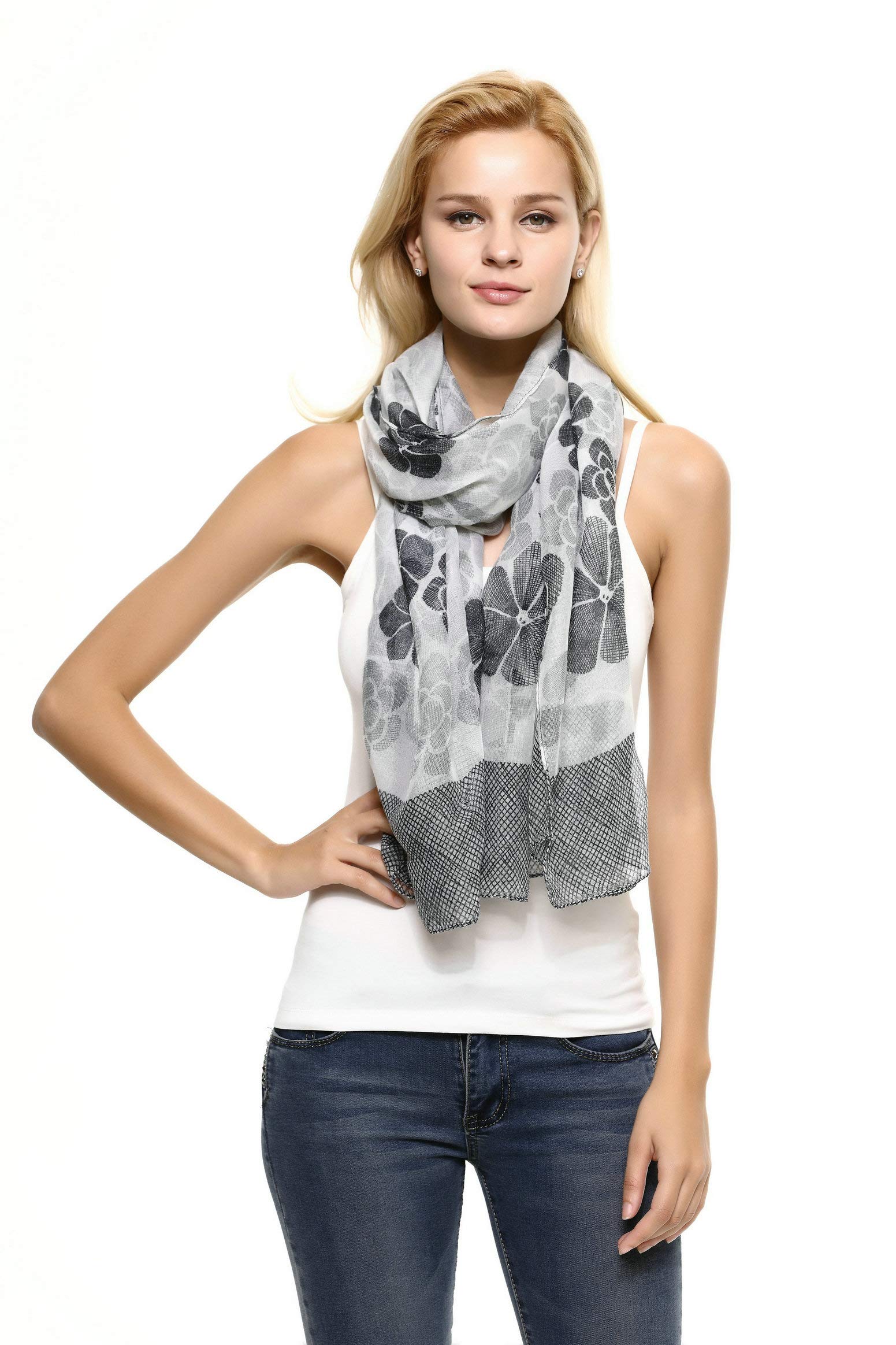 Scarfs for Women Print Long Scarf Neck Scarf Sheer Lightweight The ...