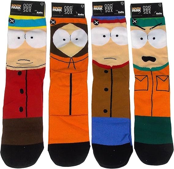 South Park Sock Bundle - Stan Kyle Cartman Kenny Socks 4 Pairs: Amazon ...