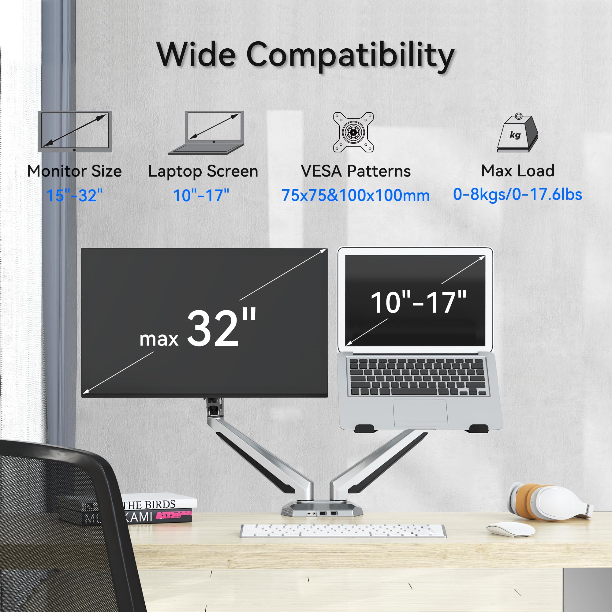 Mua SHOPPINGALL Fully Adjustable Dual Gas Spring 2 in 1 Monitor ...