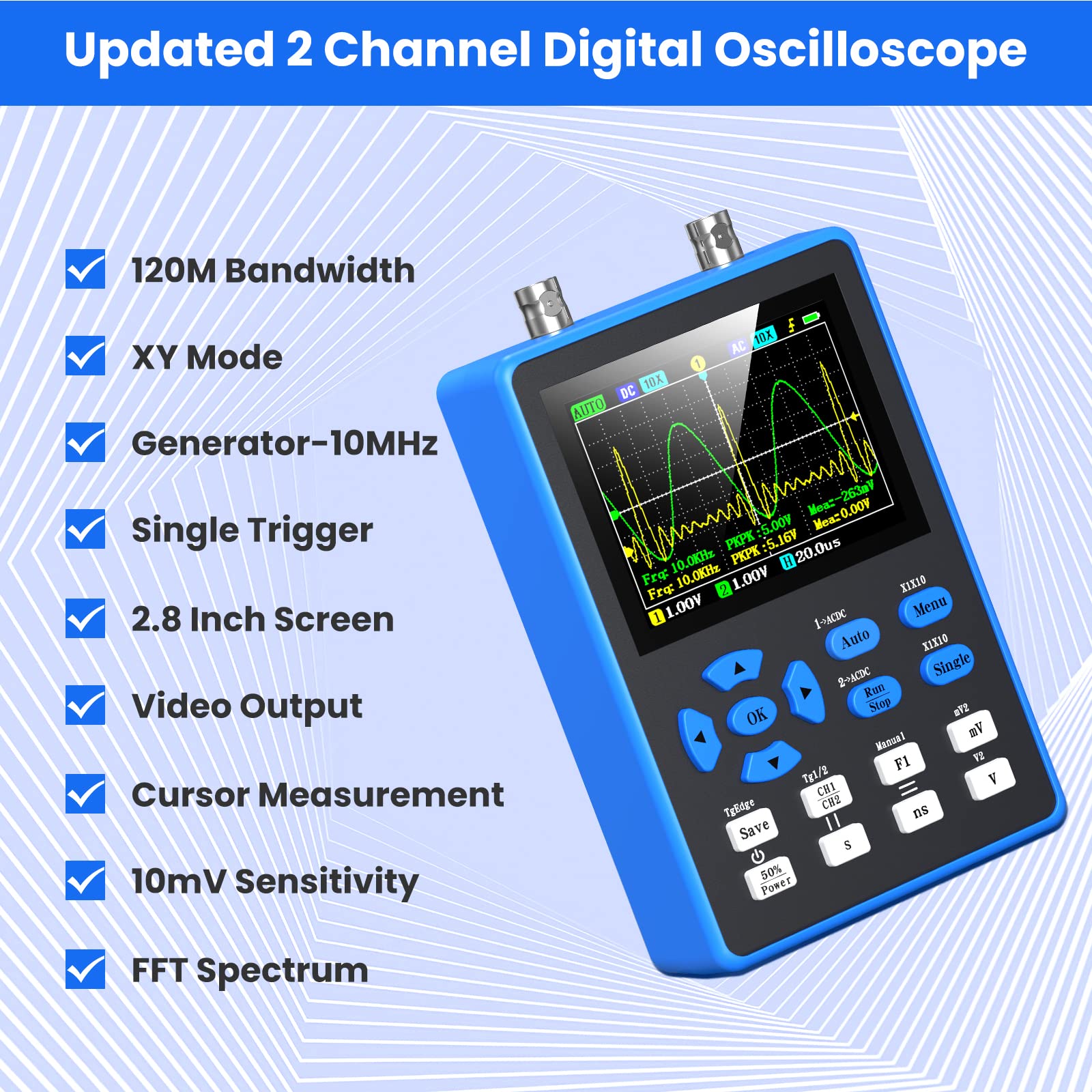 Mua Digital Oscilloscope with 2 Channels 120Mhz Bandwidth Signal ...