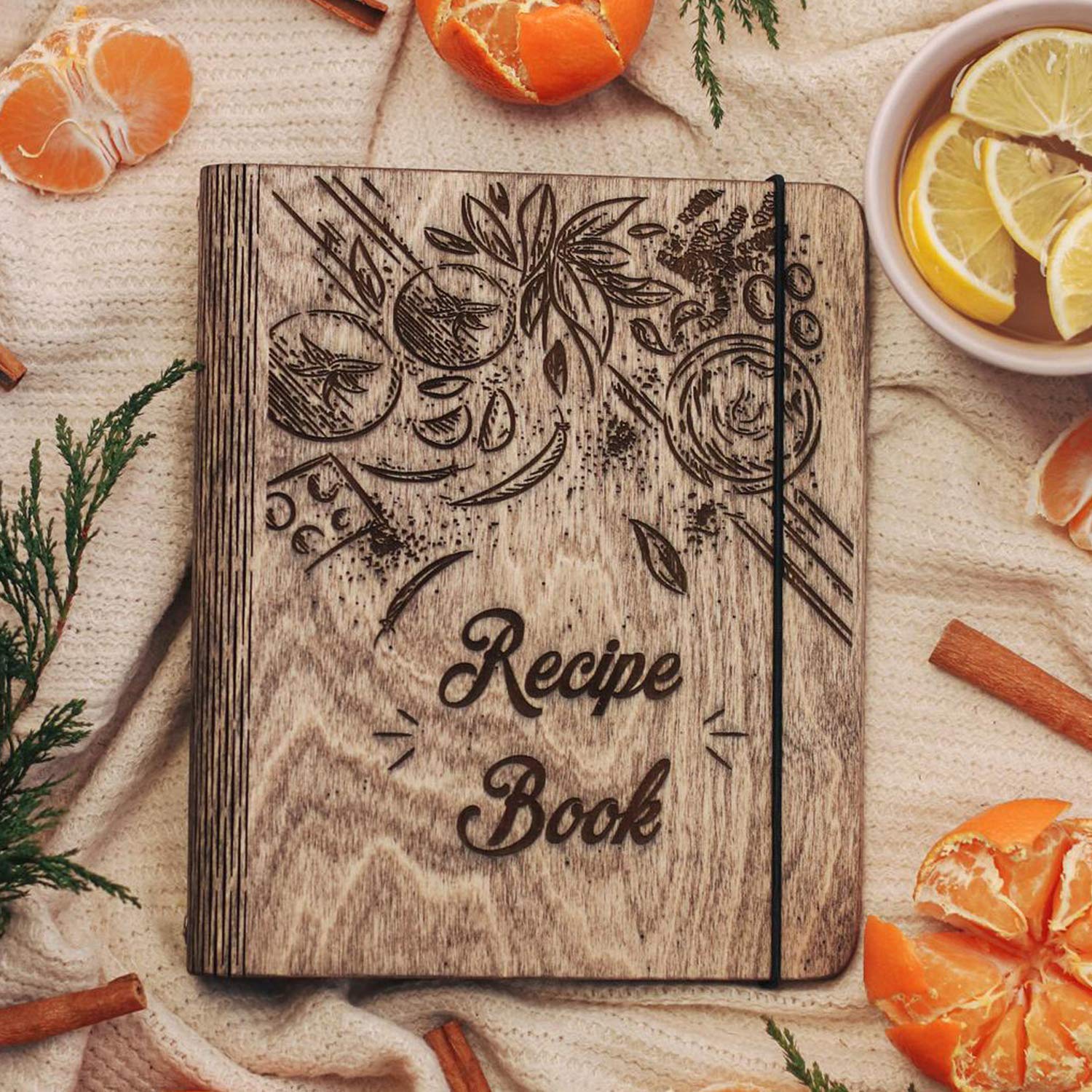 Wooden Blank Recipe Book Binder Personalized Recipe Notebook Family 