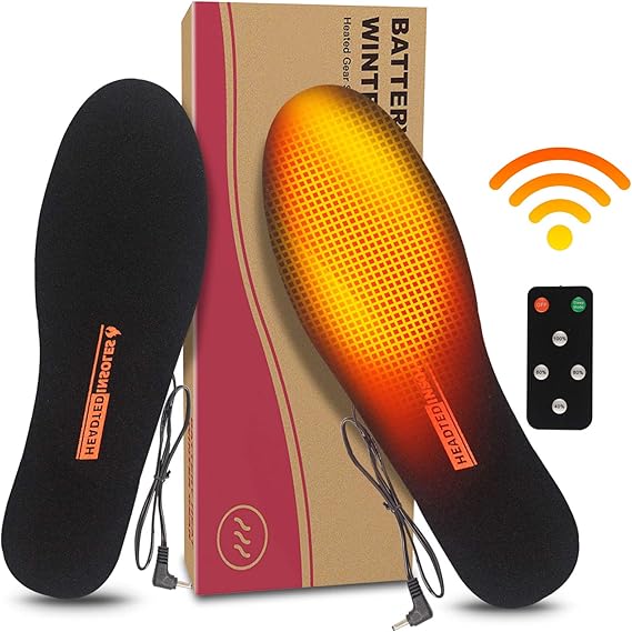 Amazon.com: CHEROO Wireless Heated Insoles, Battery Heated Thermal Heating Insoles, Foot Warmers ...