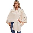 PULI Womens Large Cross Front Poncho Sweater Wrap Topper Knitted Elegant Shawls Cape for Fall ...