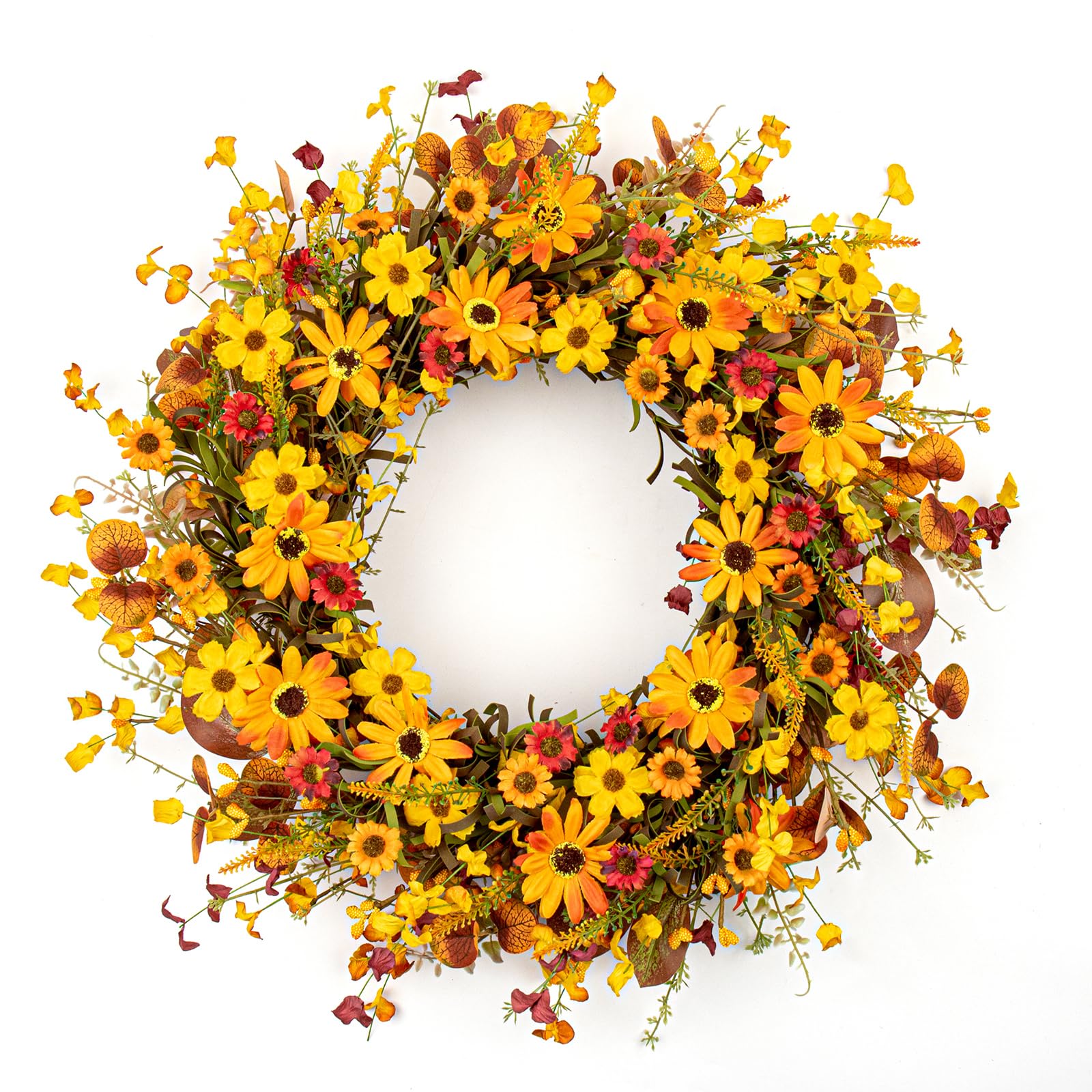 VioletEverGarden Fall Wreaths for Front Door 22 Inch Artificial Fall ...