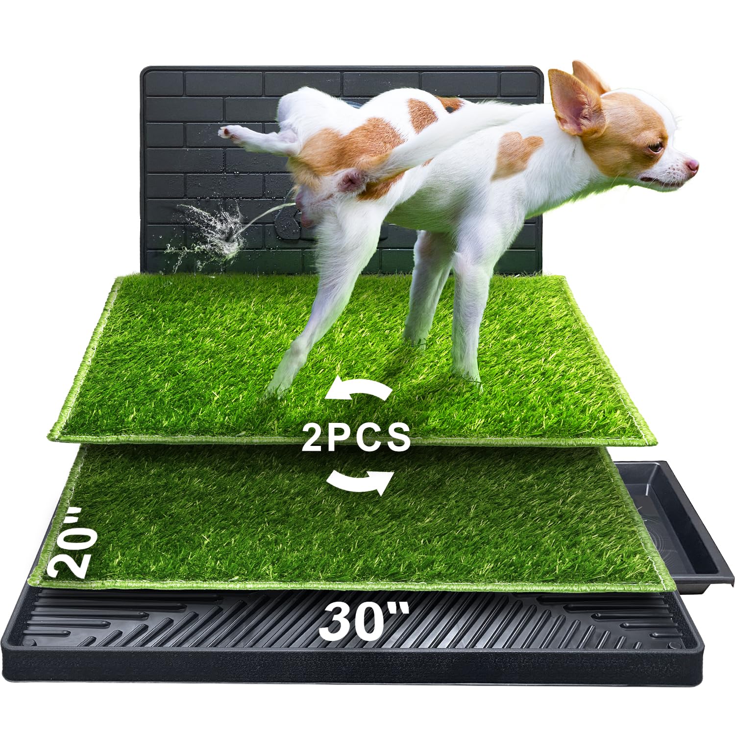 Hompet Dog Potty for Indoor or Porch, 2 Pcs Artificial Grass Training ...