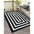 Amazon.com: Lanffia Black and White Area Rug 4x6ft Washable Indoor ...