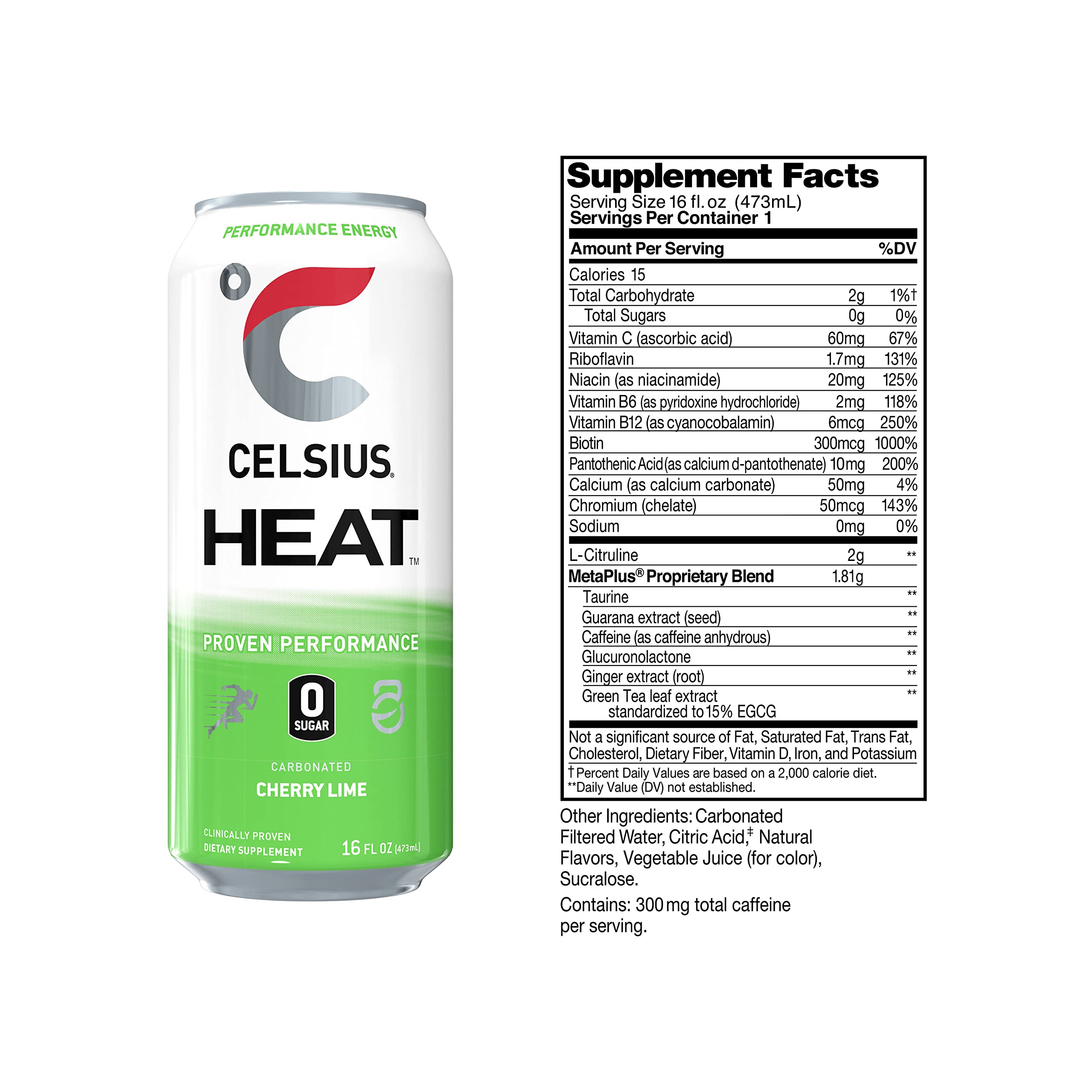 Mua CELSIUS HEAT Performance Energy Drink, Cherry Lime, 16 Fl Oz (Pack ...